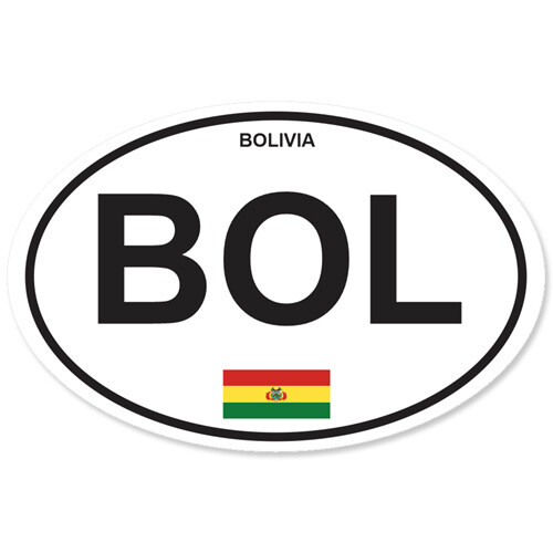 BOLIVIA COUNTRY OVAL BUMPER STICKER OVAL 120mm x 78mm | eBay
