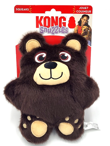 KONG Snuzzles Bear MEDIUM Plush Squeaky Crinkly Toss & Play Dog Toy 8.5 ...