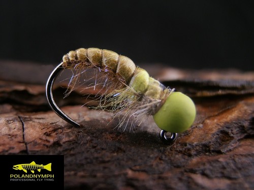 New 10 Hydropsyche Larva Euro Nymphs Hooks size 14 Tungsten Heads 3,5 ...