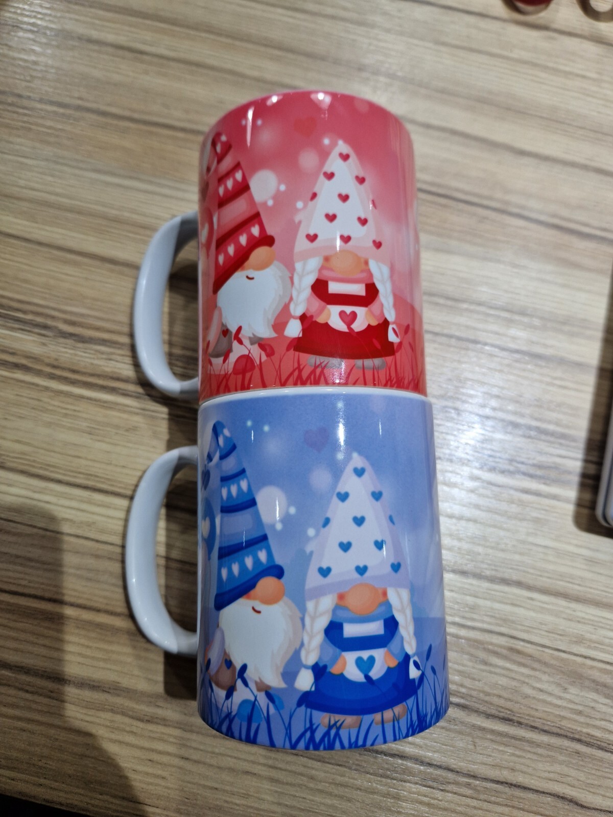 Valentines Day Gift Matching Gonk Mugs Red Blue Set of 2 His And Hers ...