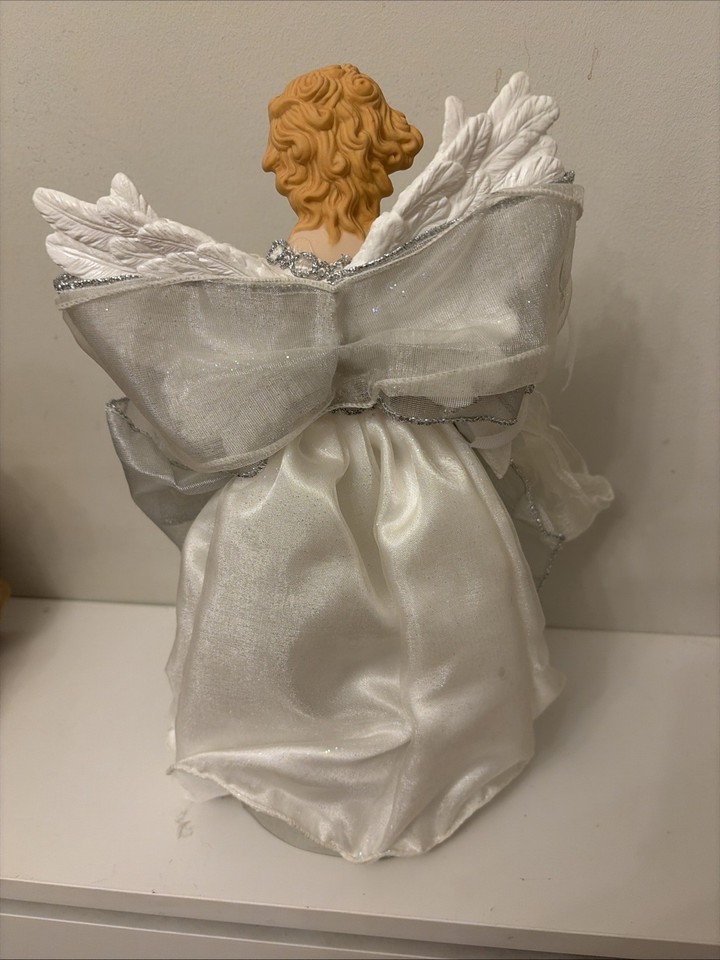 Vintage White Christmas Tree Topper Angel 12” Decoration | eBay UK