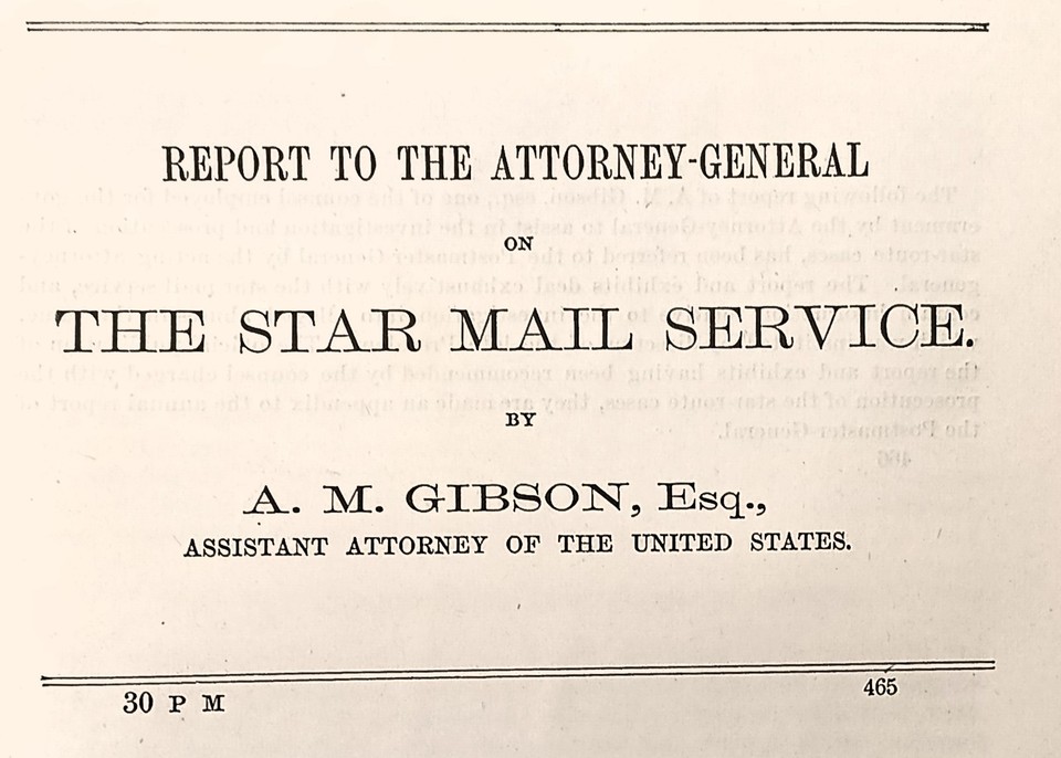 US Postmaster General orig 1881 Annual Report w Railway & Star Mail ...