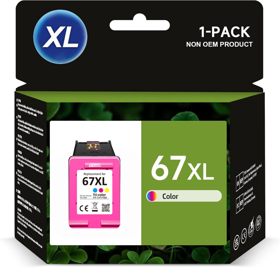 67XL Ink Cartridge for HP Ink Deskjet 2755 4155 2700e 2720e Envy 6010 ...