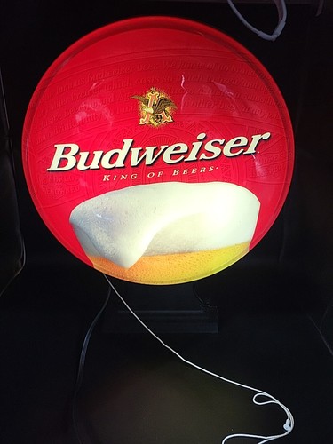 Vintage Budweiser King of Beers Round Globe Advertising Light 1999 ...