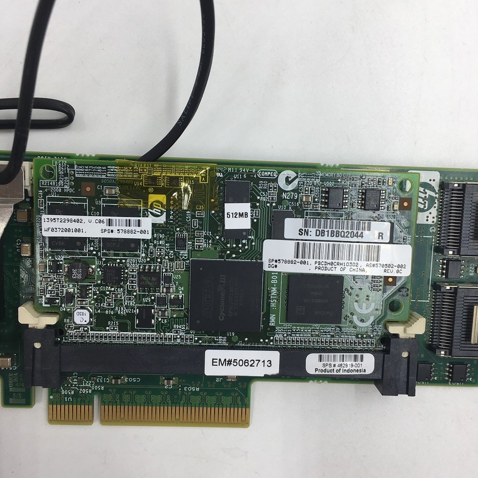 HP 572532-B21 P410 512MB 578882-001 FBWC +571436-002 Battery controller ...