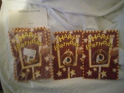 Original Vintage Washington Redskins Hallmark Greeting Cards w Birthday ...