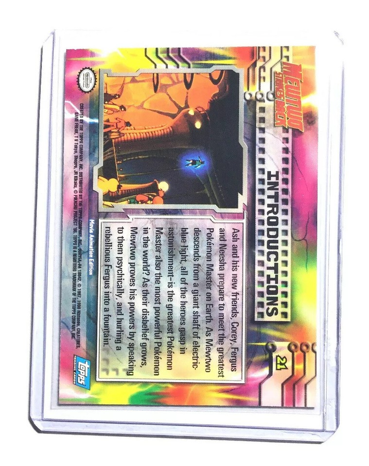 NM Pokemon TOPPS Mewtwo Strikes Back Movie Non Holo Introductions #21 ...