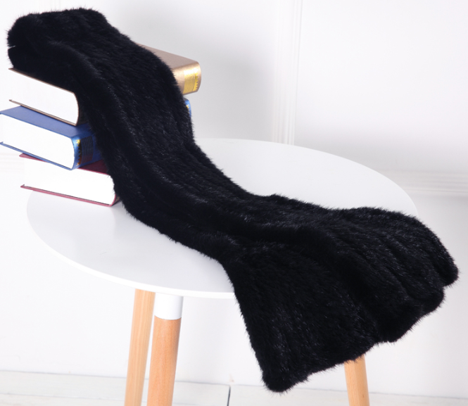 100% Mink Fur Scarves Wraps Men's Handmade Real Mink Fur Collar Scarf ...