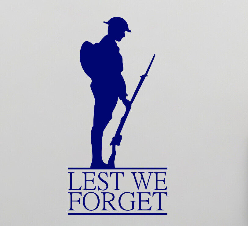 Lest We Forget - Sticker Vinyl Decal Remembrance Day Poppy Design Home ...