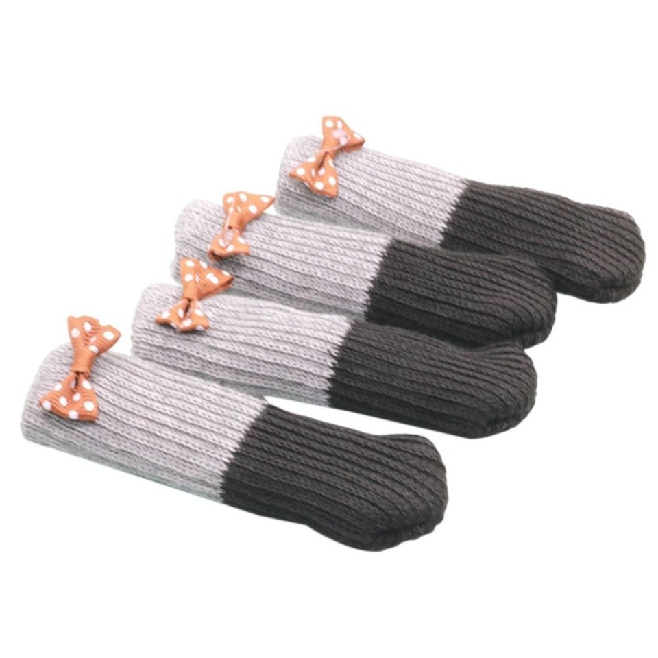 4Pcs Elastic Knitted Socks Thickened Chair Leg Feet Covers Table Feet ...