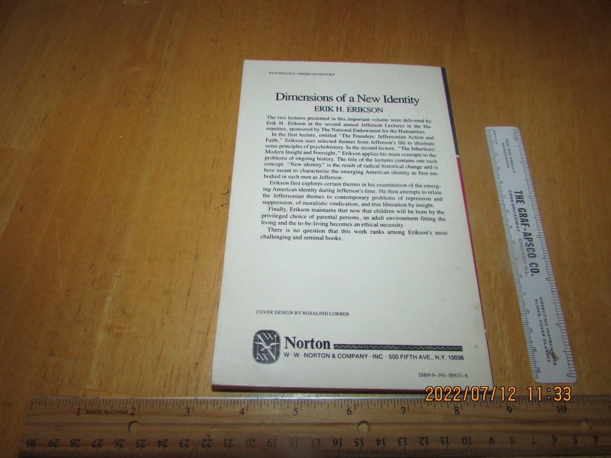 Erik H Erikson Dimensions Of A New Identity 1st Edition