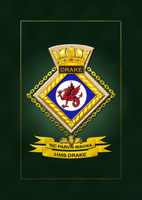 HMS DRAKE SHIPS BADGE/CREST - HUNDREDS OF HM SHIPS IN STOCK | eBay UK