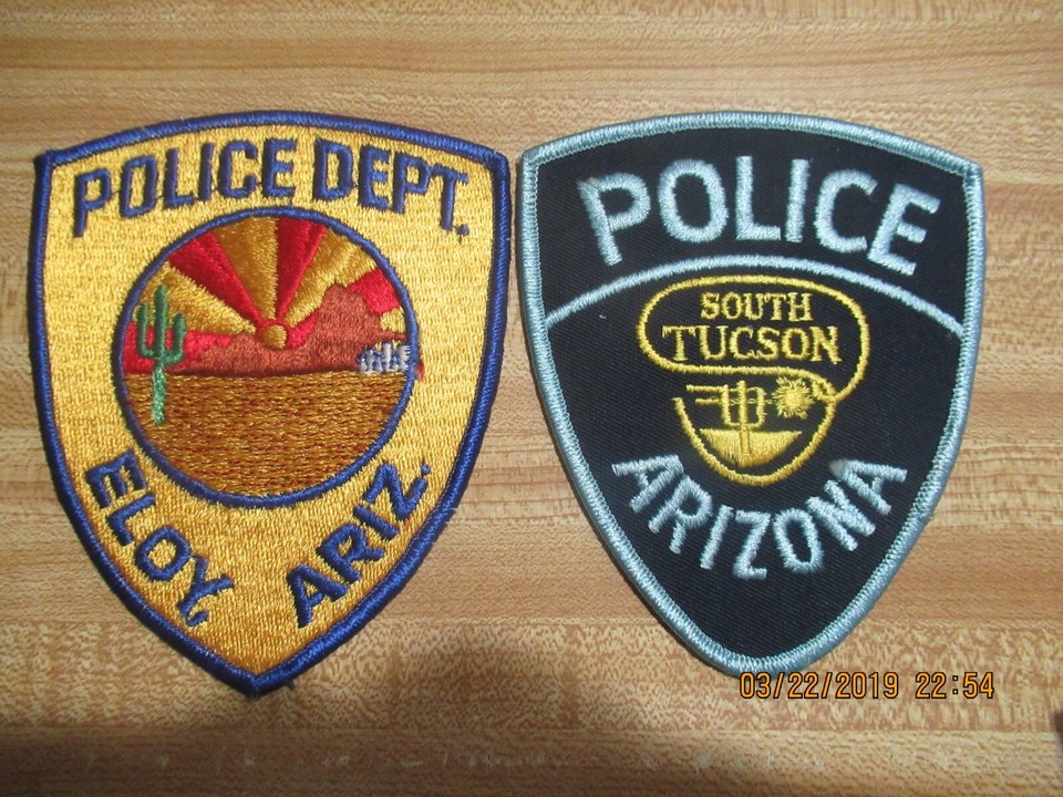 7 arizona police patchs eloy/flagstaff/springerville/avondale/payson ...