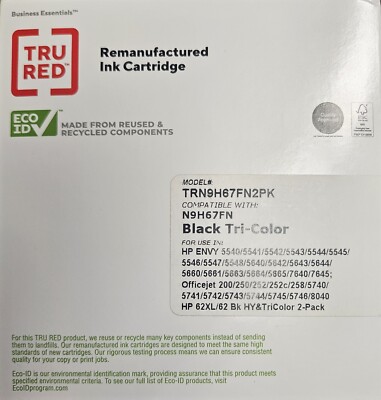 Tru Red by Staples Ink Cartridges TRN9H67FN2PK N9H67FN Black & Tri ...