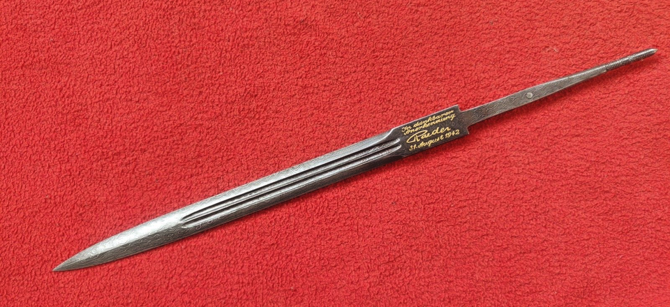 Erich Raeder Honor Damascus Steel German Naval Dagger IIWW Blade with ...