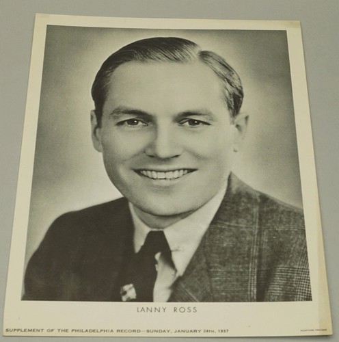 M23 1937 Philadelphia Record LANNY ROSS movie singer supplement photo ...