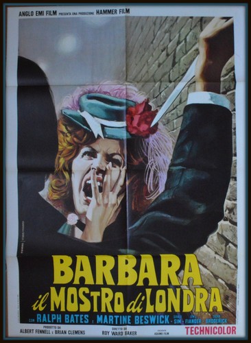 manifesto 2FG BARBARA IL MOSTRO DI LONDRA HAMMER BATES BAKER BESWICK ...