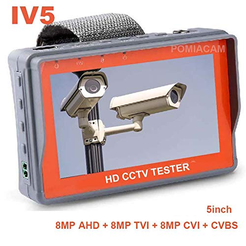 CCTV Camera Tester Monitor IV5 5Inch 8MP AHD TVI CVI CVBS Portable CCTV ...