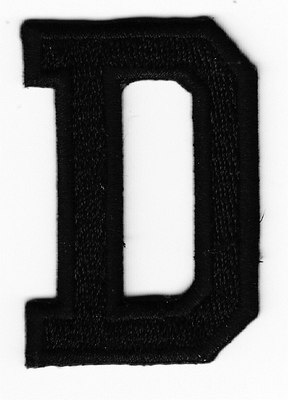 BLACK BLOCK LETTER "D" (1 7/8") - Iron On Embroidered Applique Patch | eBay