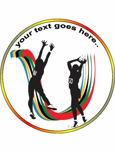 Netball game sport shooting personalised wafer / Icing edible Round ...