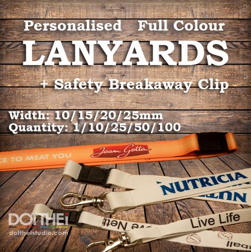PERSONALISED LANYARDS + SAFETY BREAKAWAY CLIP PRINTED FULL COLOUR 10 15 ...