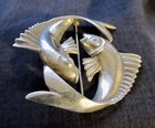 Vintage Sterling Retro Cast Pair Of Fish Pin 2 7/8" | eBay
