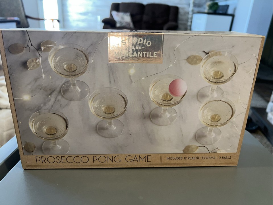 Studio Mercantile Prosecco Pong Game 12 Cups + 3 balls Holiday ...