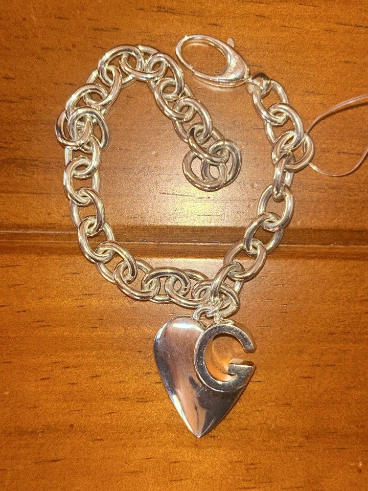 NWT Gucci Heart G Bracelet Sterling Silver | eBay