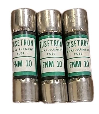 Fusetron FNM-10 Amp Fuses 250 Volts Set of 3 Fuses New | eBay