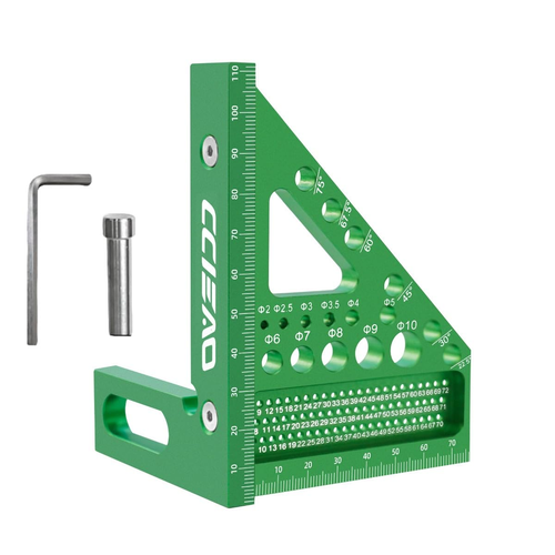 Carpenters Square Ruler 3D Multi-Angle Measuring 22.5-90 Degree Metric ...