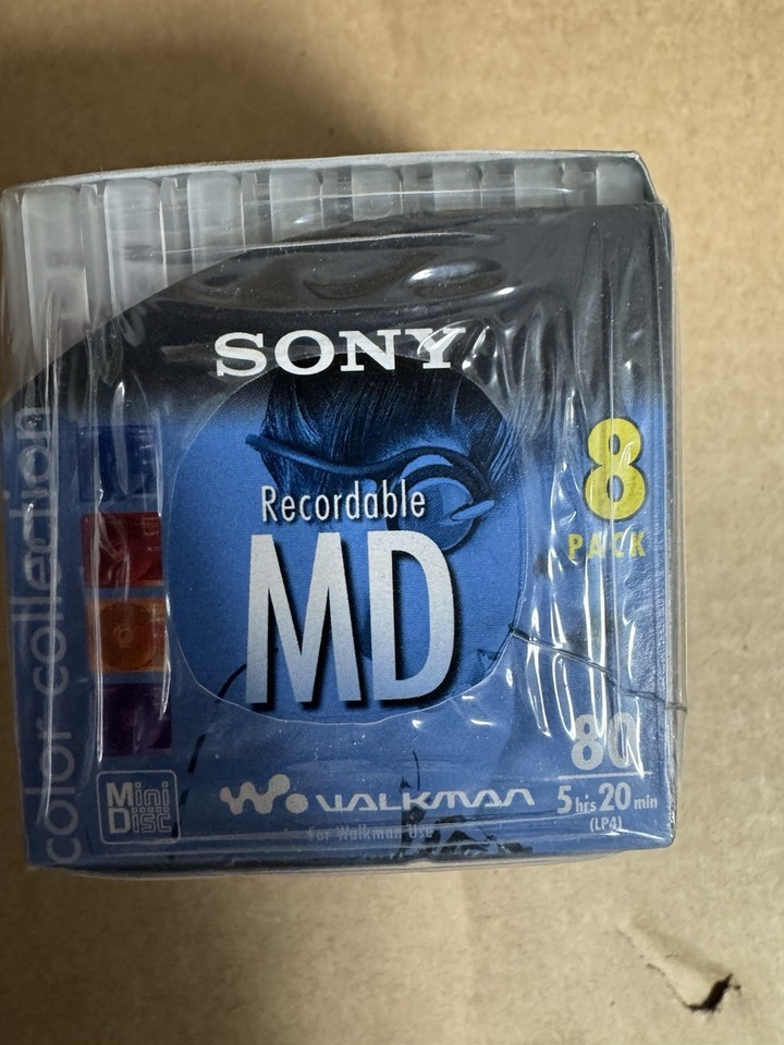 Sony Recordable MD Mini Disc 8 Pack Color Collection SEALED #8MDW80CL ...