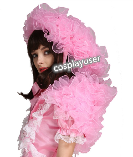 SISSY MAID * ADULT BABY * Prissy Organza Puffy Pink Bonnet With Cape | eBay