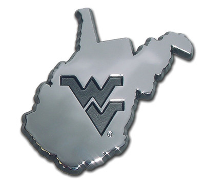 west virginia mountaineers WV state shape logo chrome car auto emblem ...