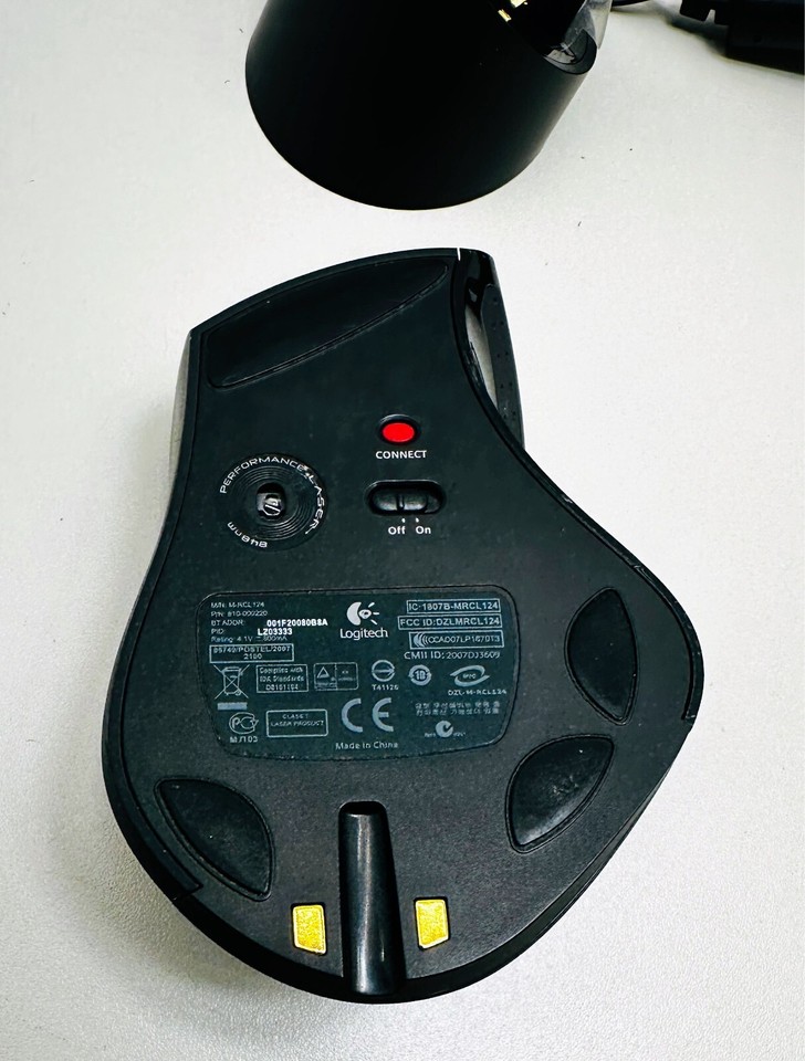 Logitech Wireless MX REVOLUTION Bluetooth Mouse M-RBQ124 W/ Charging ...