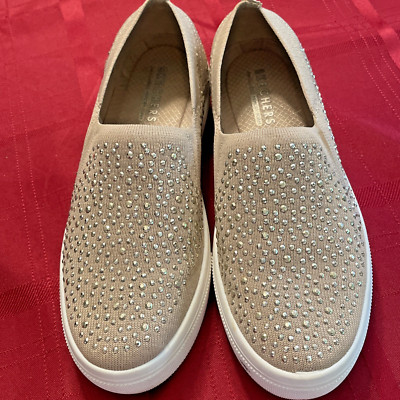Skechers Rhinestone look Slip-On Shoes Taupe - Memory foam size 7 | eBay