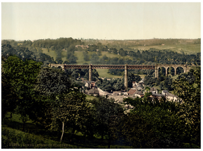 Wye Valley. Lower Lydbrook Viaduct PZ vintage photochromie ...