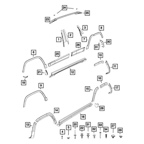 For Jeep Cherokee 2019-2022 Jeep 68316007AB Rear Left Rearward Fender ...