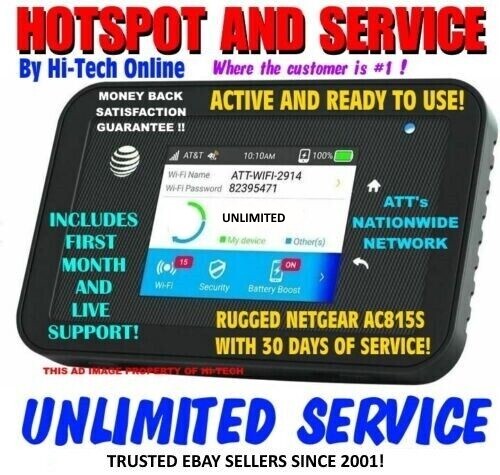 NETGEAR 815S HOTSPOT INCLUDES 30 DAYS DATA UNLIMITED SERVICE ATT ...