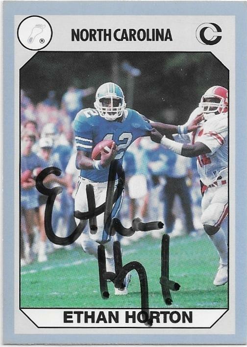 ETHAN HORTON Autographed Signed 1990 card #10 UNC North Carolina Tar ...