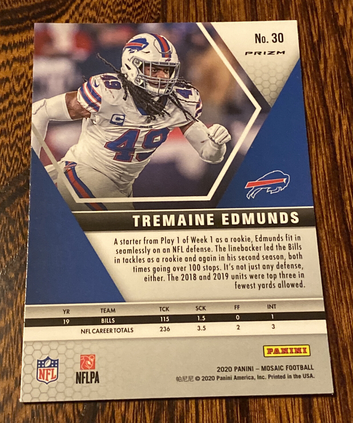 2020 Panini Mosaic - Mosaic Green Prizm #30 Tremaine Edmunds for sale ...