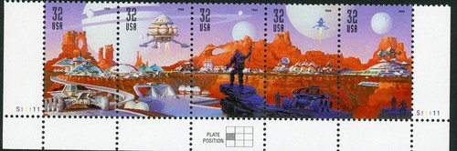 US Scott #3238-3242 Space Discovery Bottom Strip of 5 w Plate # MNH ...