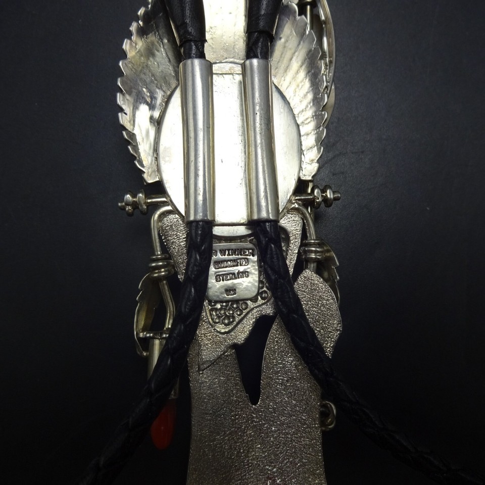 Spectacular RAY WINNER SterlingSilver 14K TURQUOISE CORAL Warrior Chief ...