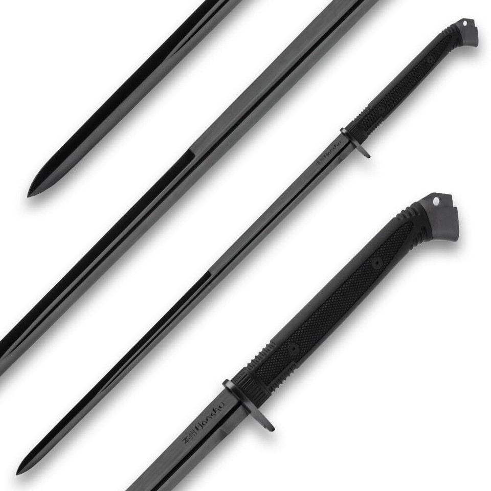 Honshu Boshin Midnight Forge Katana | Double Edged | 1060 Carbon Steel ...
