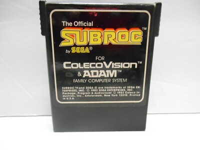 SUBROC 1983 BY SEGA FOR COLECOVISION & ADAM VIDEO GAME CARTRIDGE | eBay