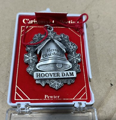 Rare & Vintage Merry Christmas HOOVER DAM Bell Pewter Tree Ornament | eBay