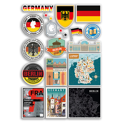 A4 Sticker Sheet Germany Vinyl Stickers - City Holiday Luggage Travel ...