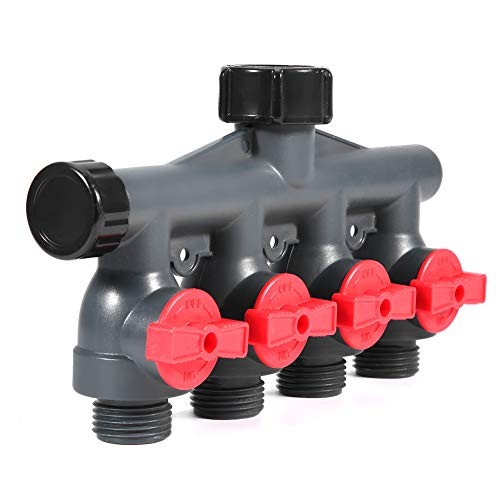 Four Way Hose Splitter, Faucet Hose Diverter Valve Garden Water ...