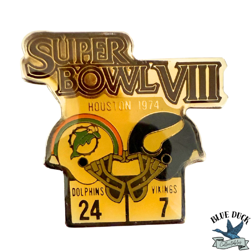 Starline Super Bowl VIII - Dolphins v Vikings - 1974 Vintage NFL Enamel ...