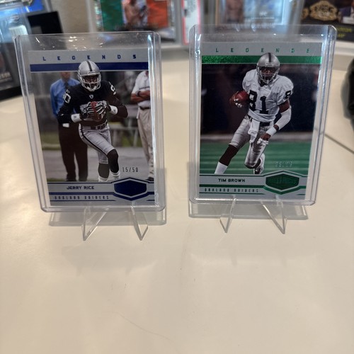 2017 NFL Legends Plates And Patches Two HOF Receivers Tim Brown/Jerry ...