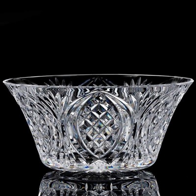 Waterford Crystal Irish Circle Bowl Diamond Rosettes Curtis 10" Ireland ...